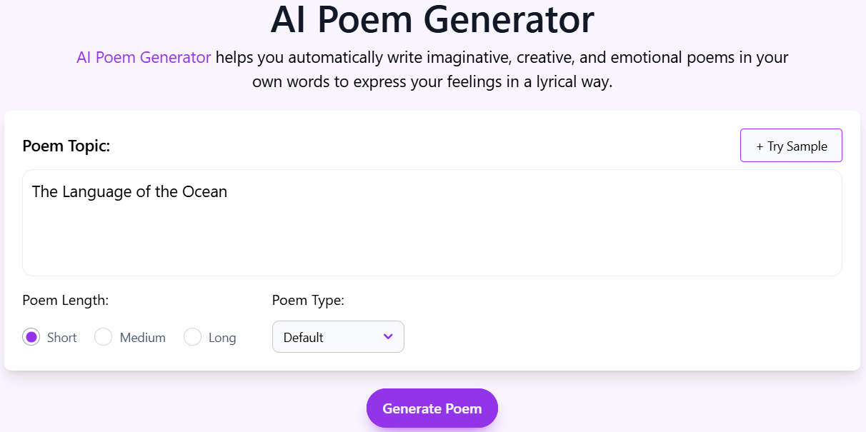 How to Write Poems Using AI Poem Generator?